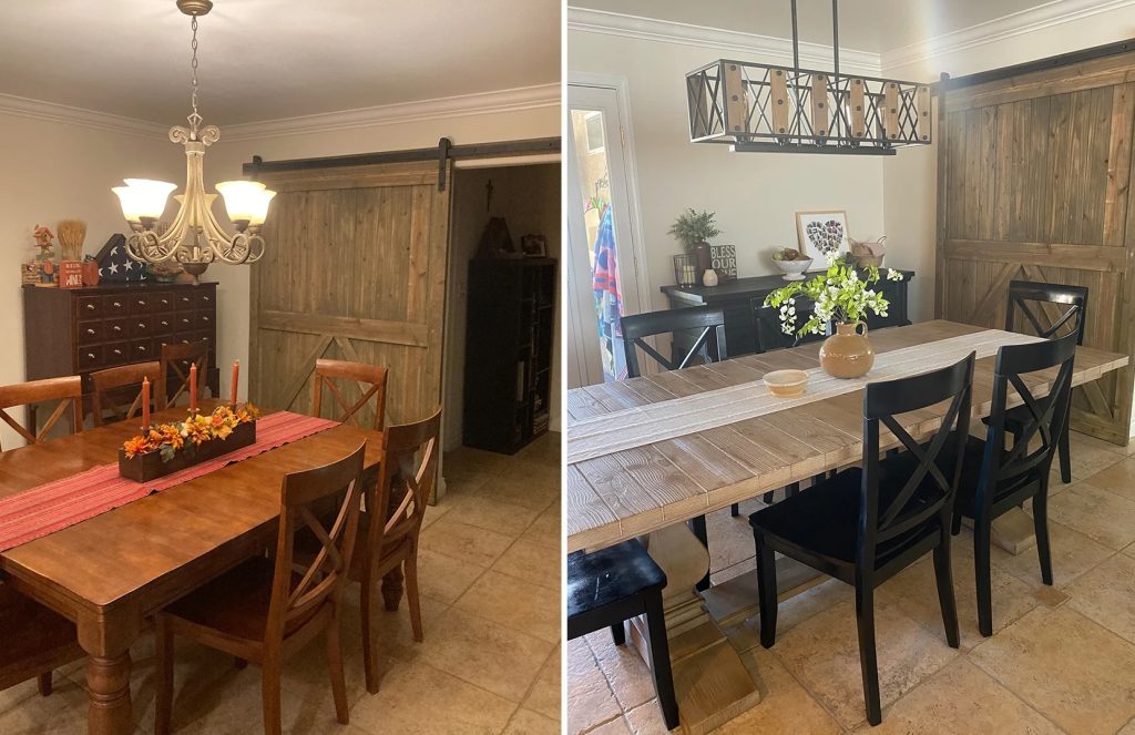 Salle à manger relookée : avant/après à découvrir